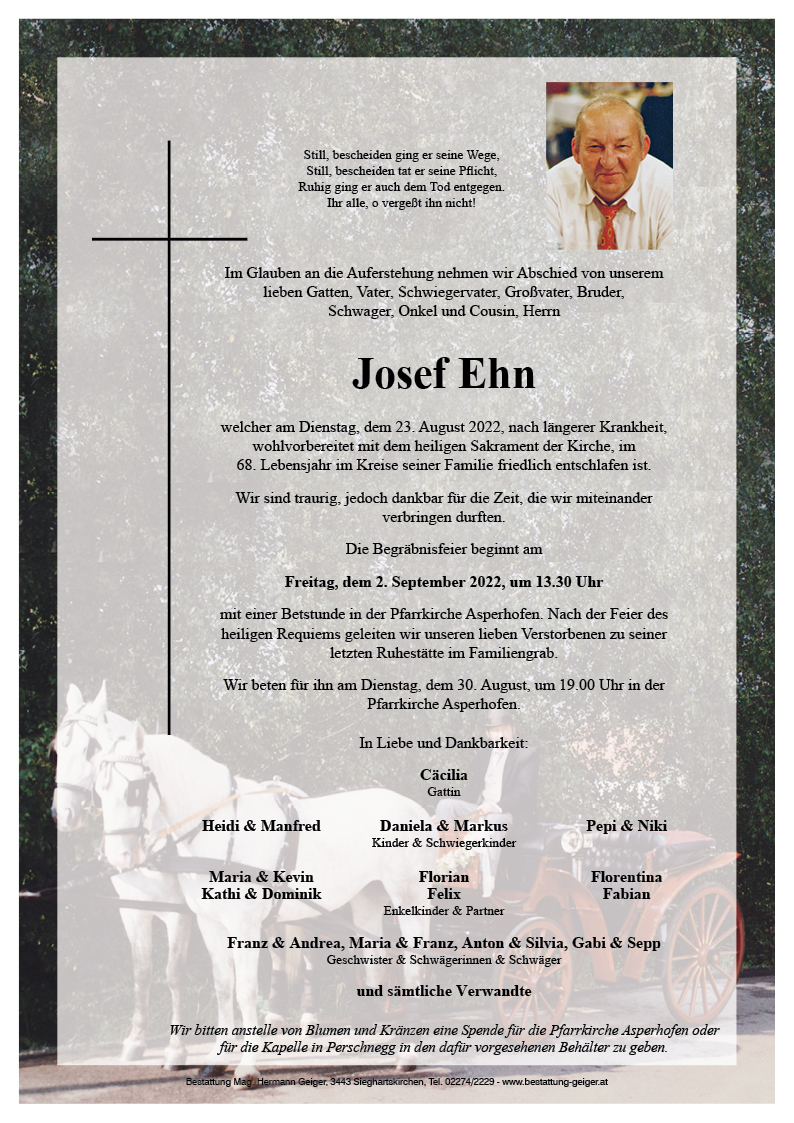 Ehn-Josef – Bestattung Geiger