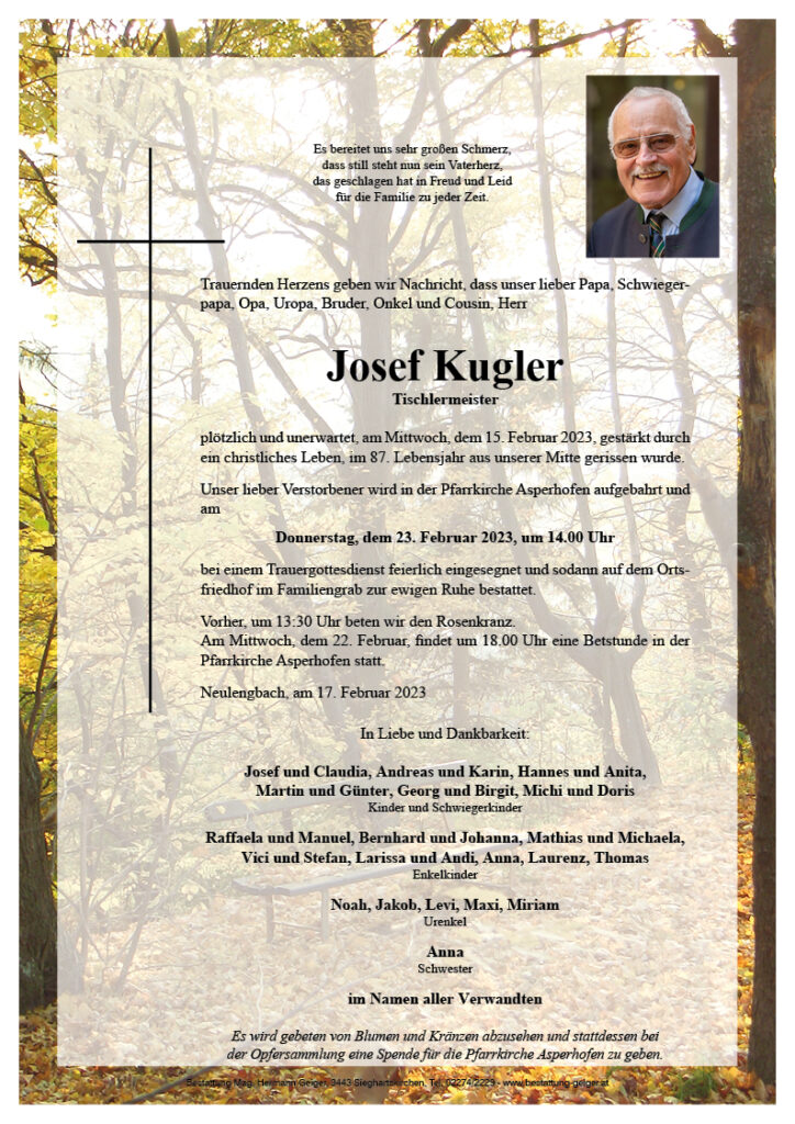Kugler-Josef – Bestattung Geiger