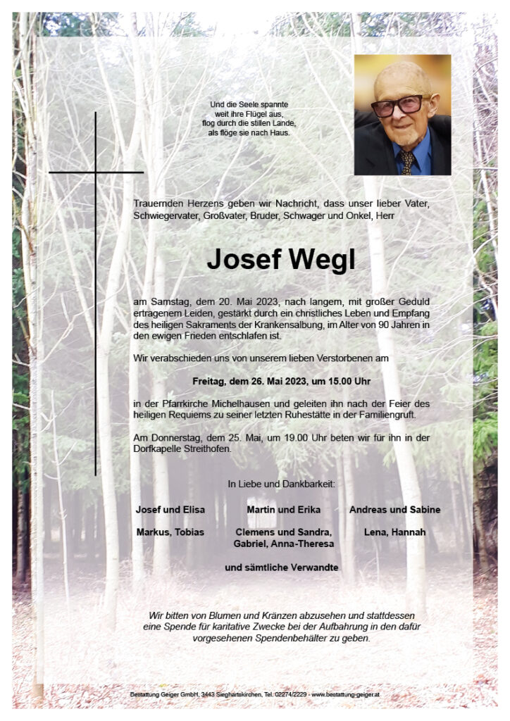 Wegl-Josef – Bestattung Geiger